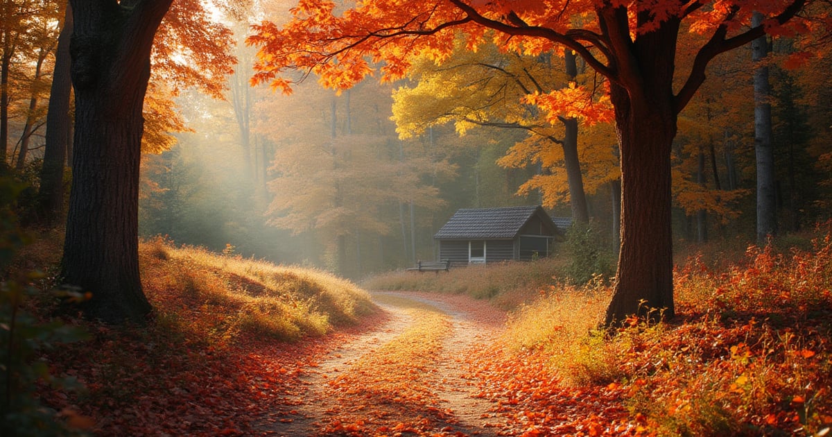 Autumn Forest Escape | FREE Premium Microsoft Teams Background
