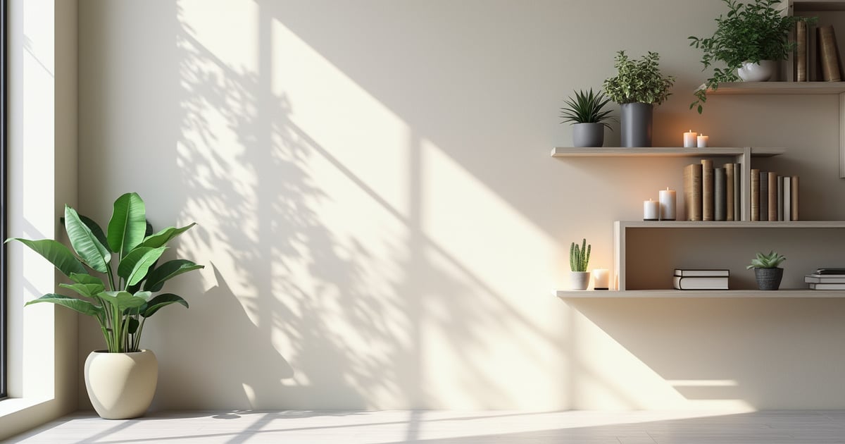 Minimalist Wall with Art and Shelves | FREE Premium Microsoft Teams ...